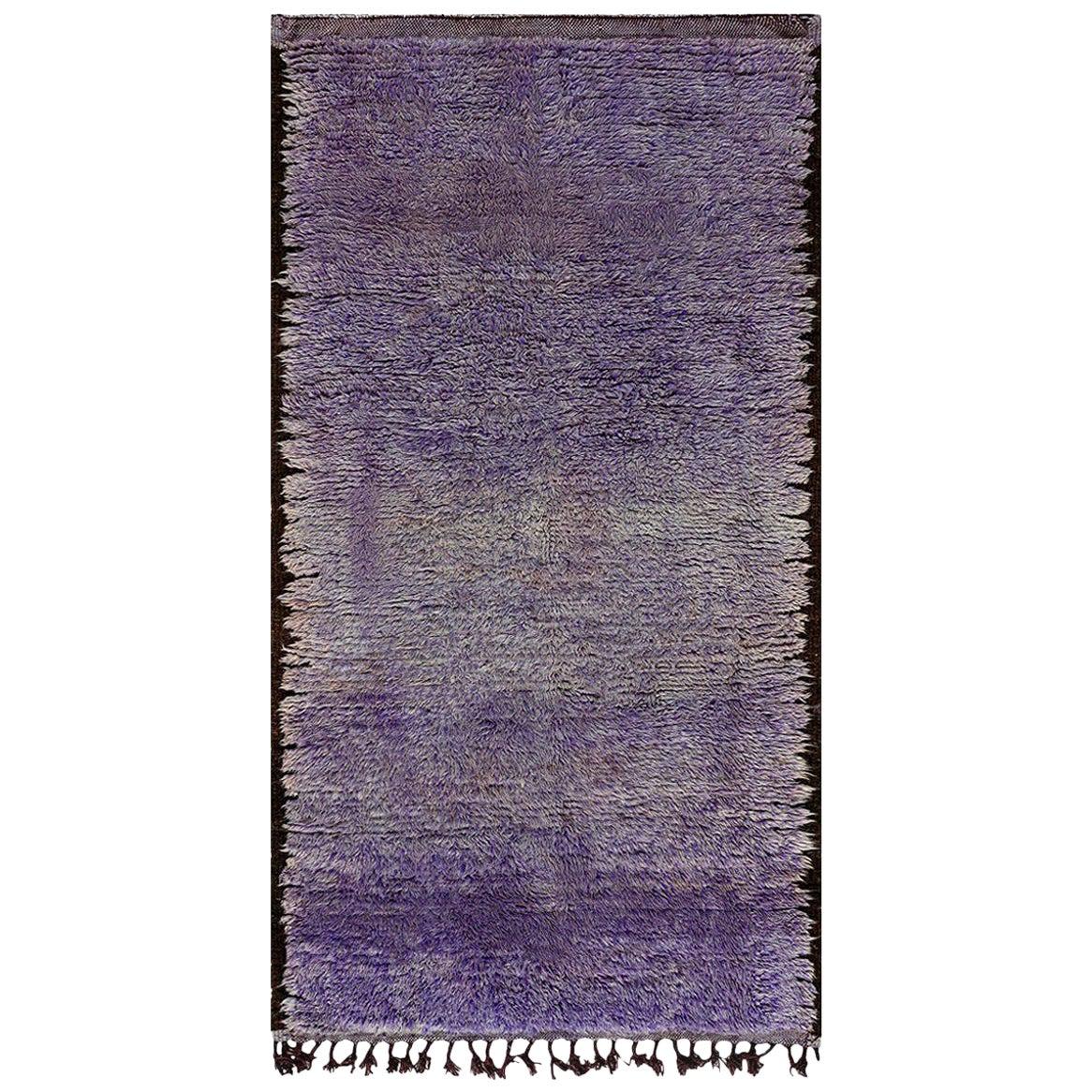 Mid-20th Century Vintage Geometric Purple Moroccan Wool Rug For Sale at ...