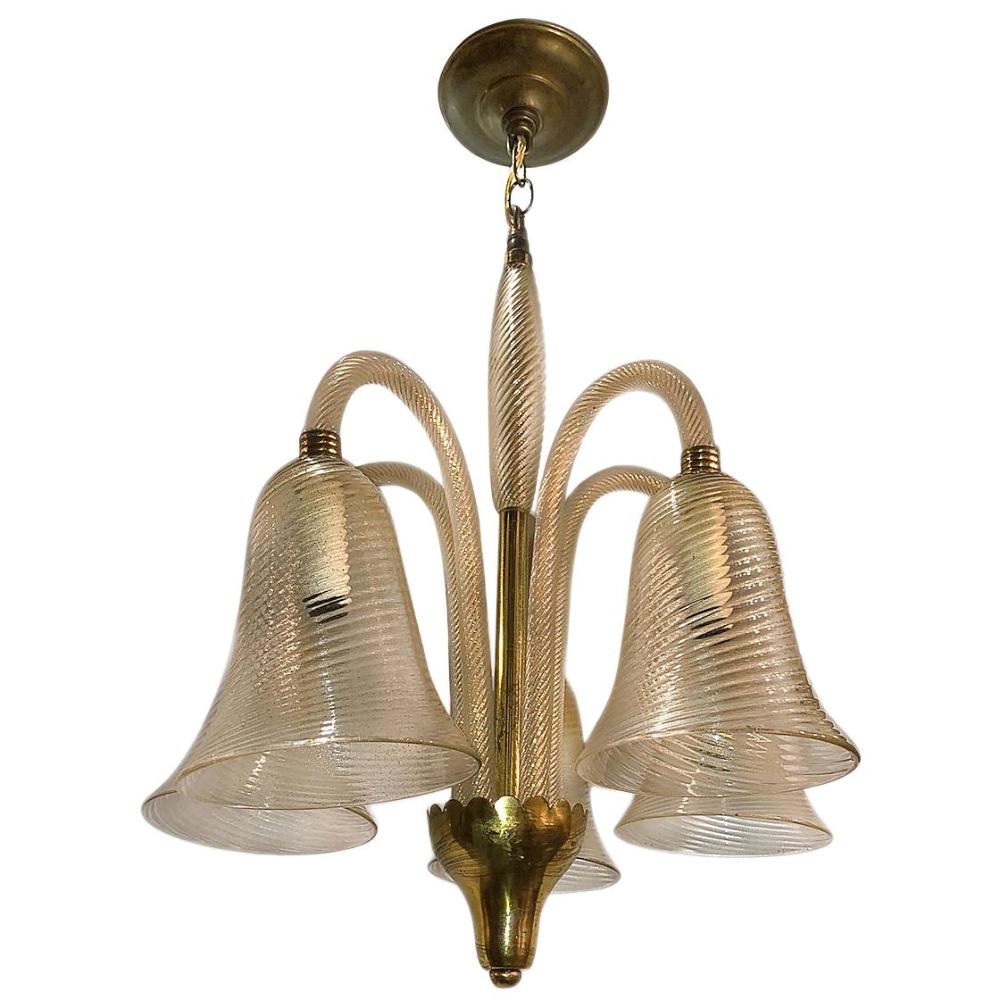 Vintage Midcentury Murano Chain Link Chandelier For Sale at 1stDibs