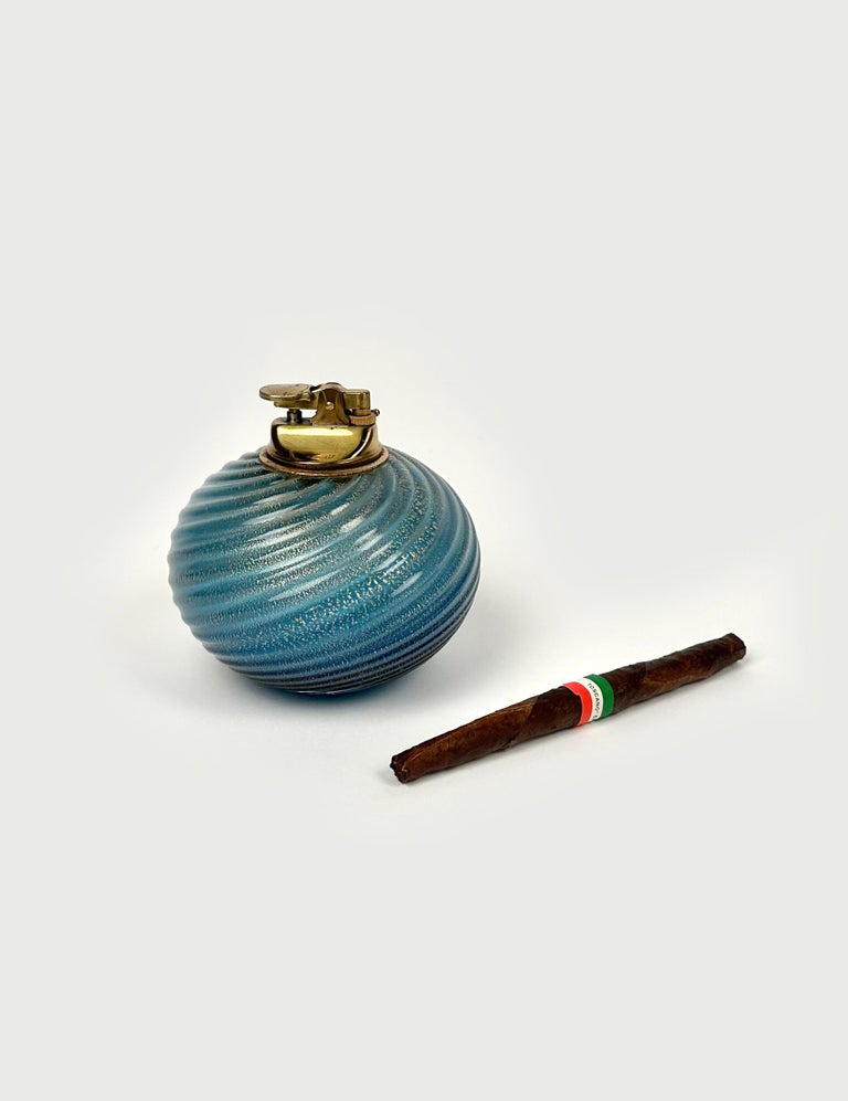 Midcentury Murano Glass Table Lighter by Tommaso Barbi, Italy, 1970s ...
