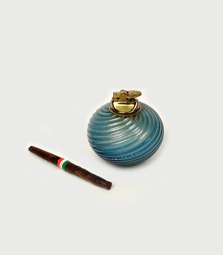 Midcentury Murano Glass Table Lighter by Tommaso Barbi, Italy, 1970s ...