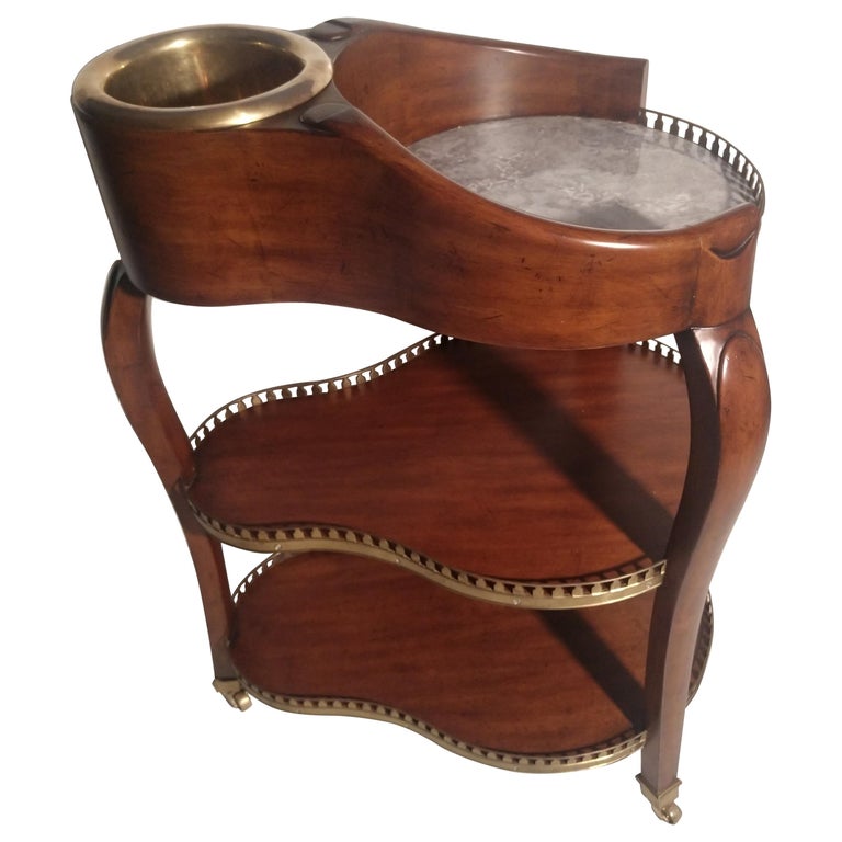 Midcentury Neoclassical Mahogany Bar Cart Wine Trolley at 1stDibs