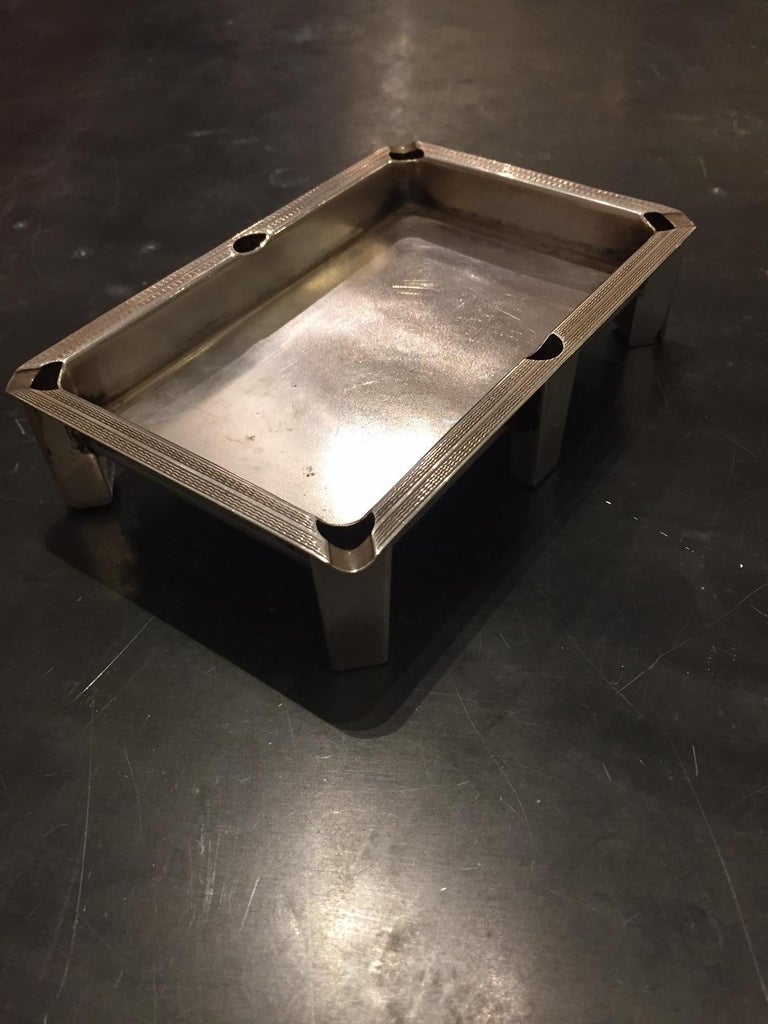 Midcentury Nickel Silver Pool or Snooker Table Ashtray at 1stDibs