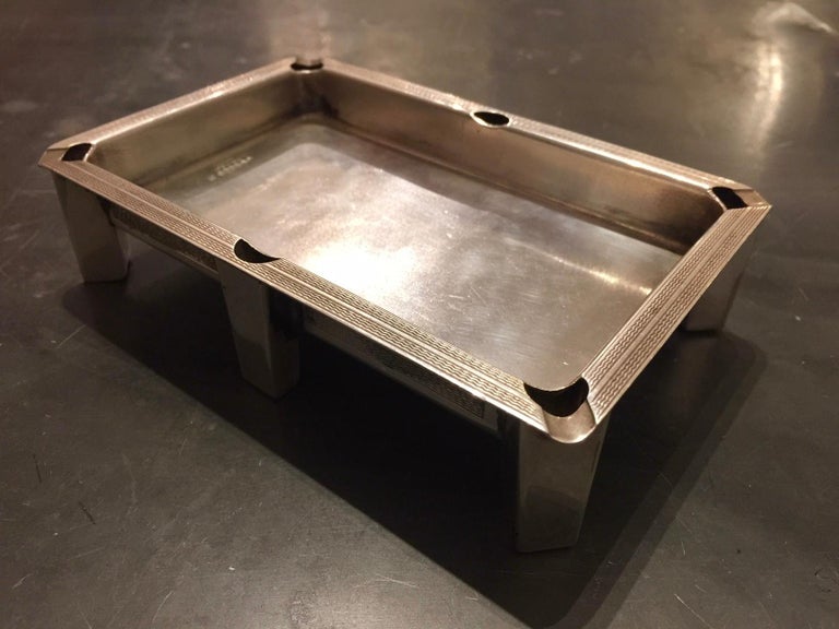Midcentury Nickel Silver Pool or Snooker Table Ashtray at 1stDibs