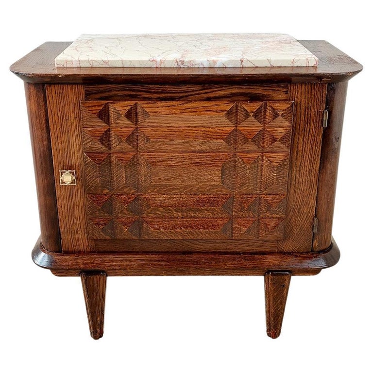 Midcentury Night Stand or Hall Cabinet by Charles Dudouyt in Oak and ...
