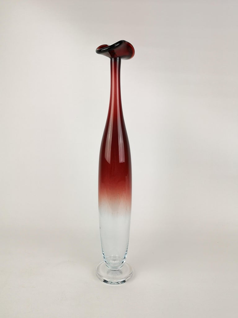 Midcentury Nils Landberg Orrefors Tall Expo Vase, circa 1950s For Sale ...