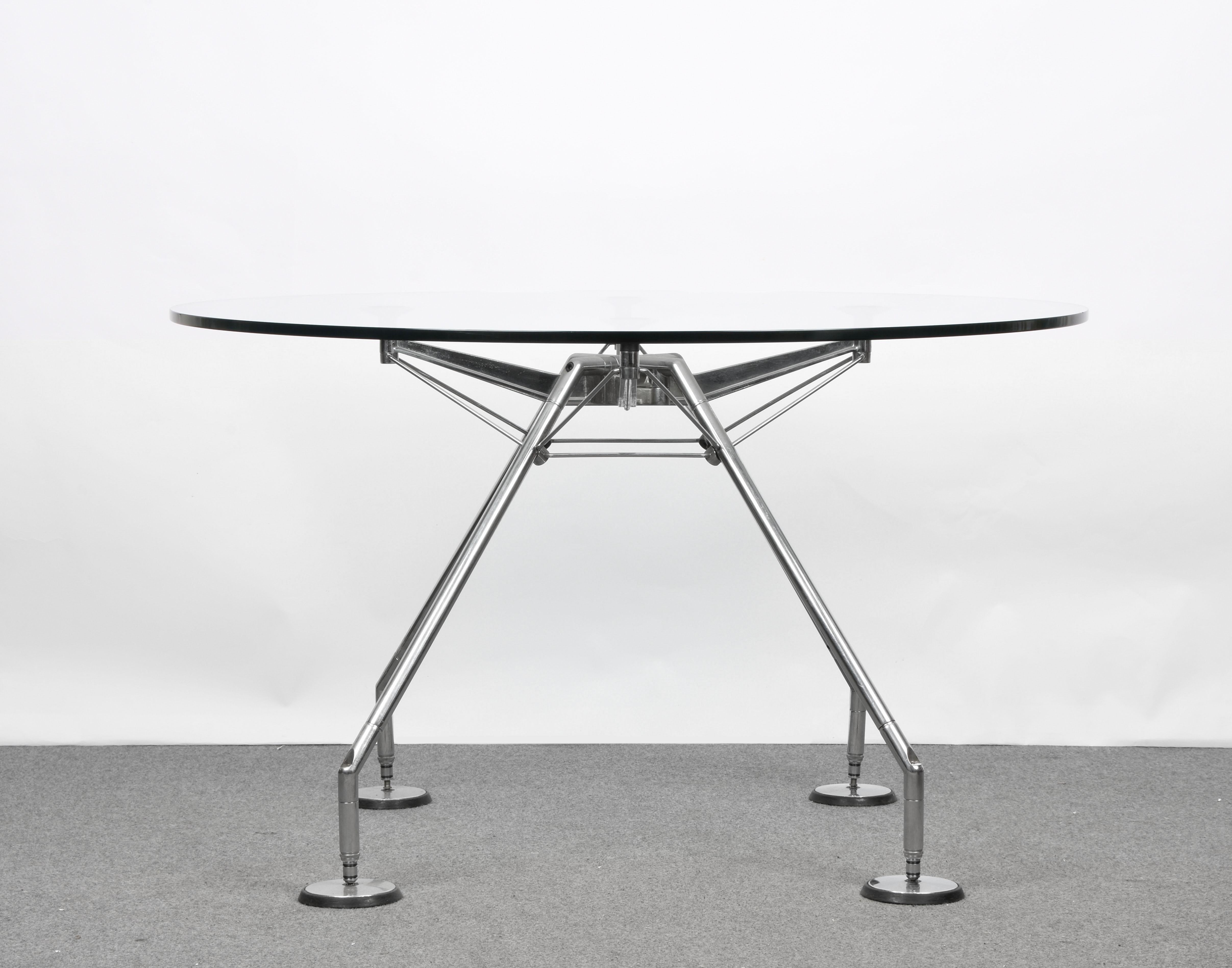 Midcentury Norman Foster Round "Nomos" Italian Dining Table for Tecno ...