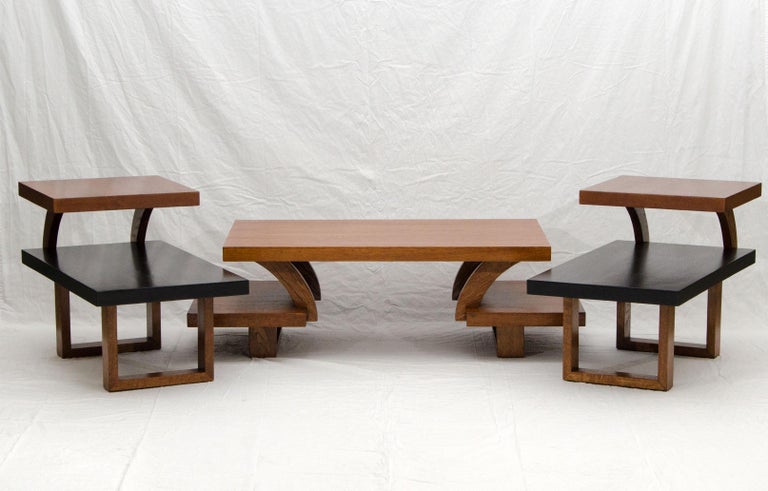 Midcentury Oak Bi-Level Coffee Table, Paul Laszlo Style For Sale at ...