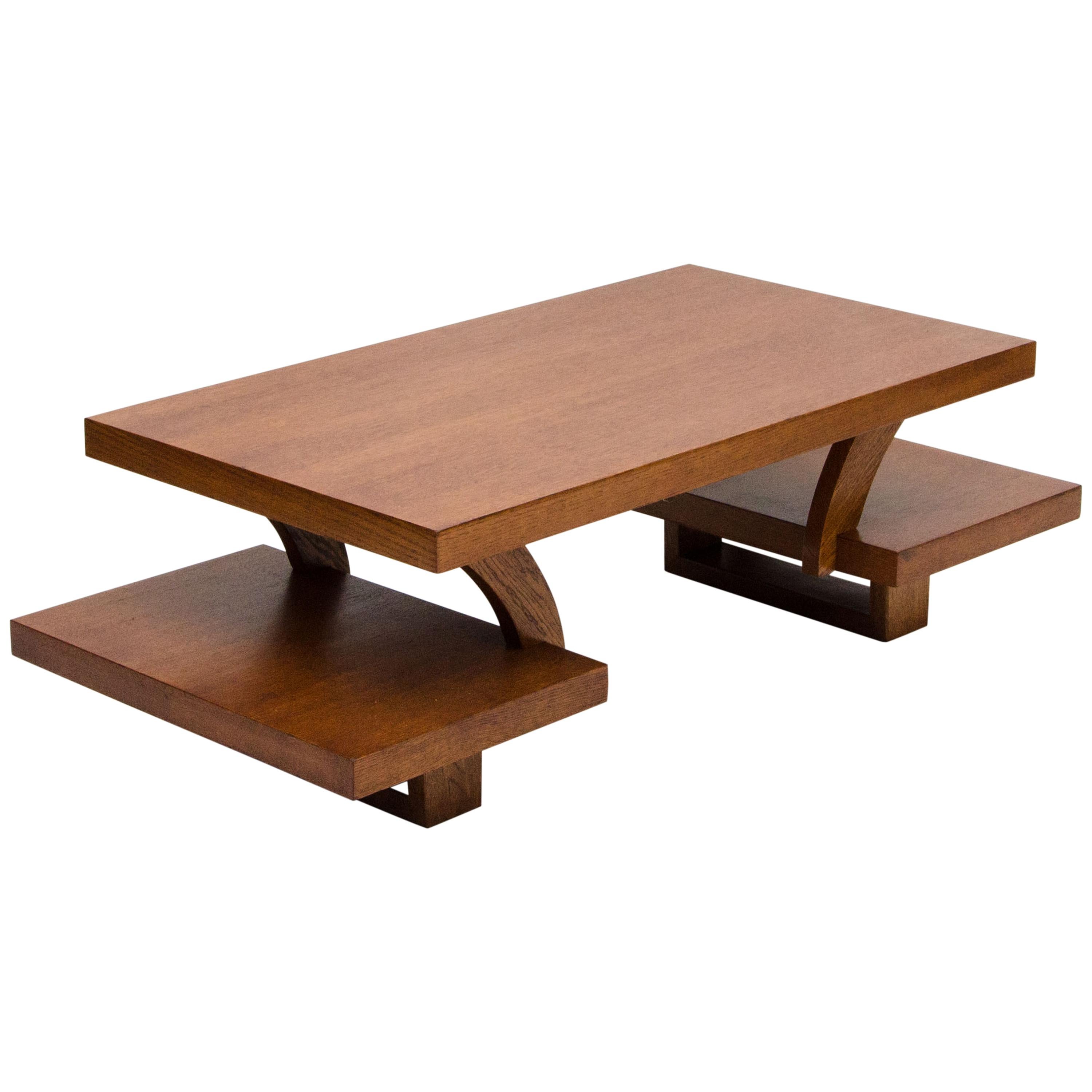 Midcentury Oak Bi-Level Coffee Table, Paul Laszlo Style For Sale at ...