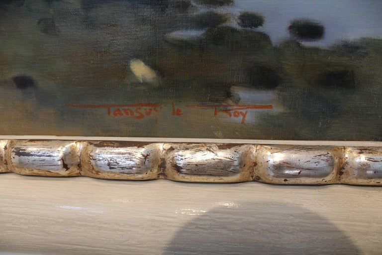 Midcentury Oil Painting of French Port by Artist Tanguy Le Roy For Sale ...