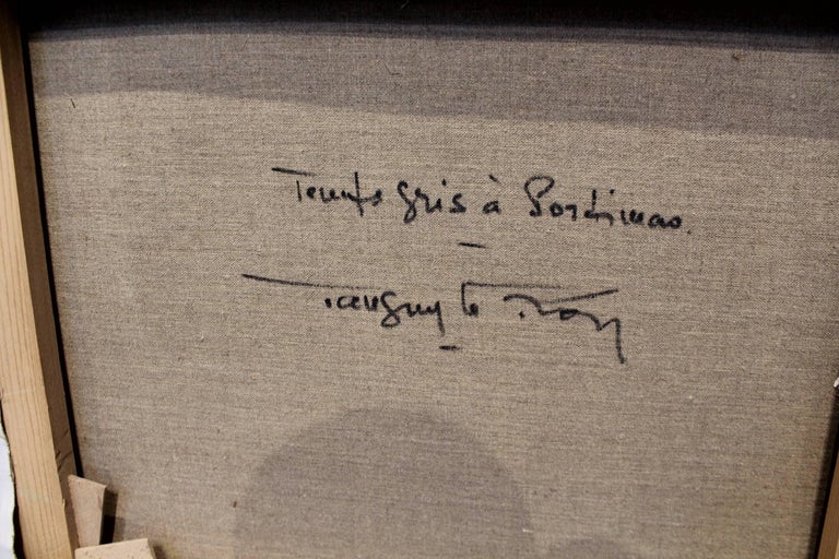 Midcentury Oil Painting of French Port by Artist Tanguy Le Roy For Sale ...