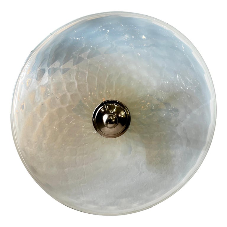 Midcentury Opaline Glass Light Fixture For Sale at 1stDibs