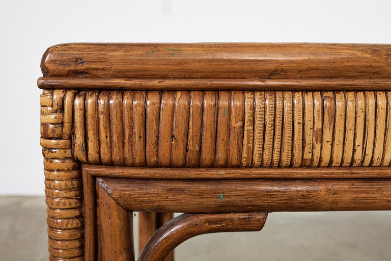 Midcentury Organic Modern Style Bamboo Rattan Console Table For Sale at ...