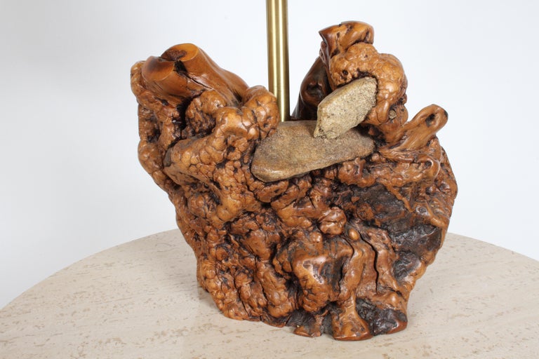 Mid Century Organic Rustic Modern Tree Root Lamp For Sale at 1stDibs