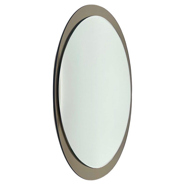 Miroir mural ovale du milieu du siècle dernier par Metalvetro Galvorame ...