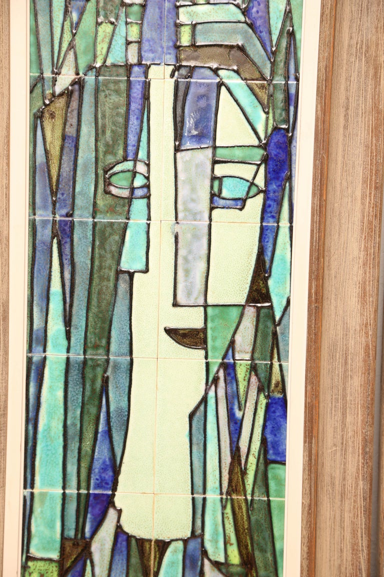 Midcentury Pair of Framed Abstract Tile Pictures by Harris Strong at ...