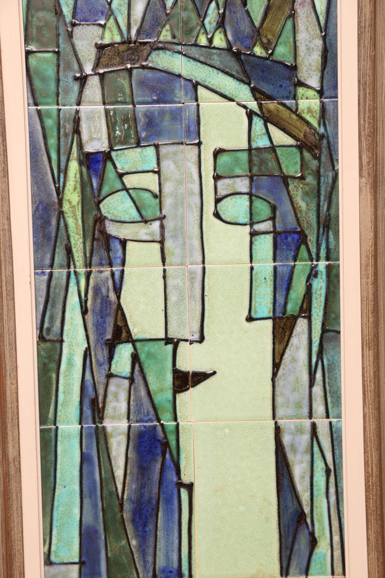 Midcentury Pair of Framed Abstract Tile Pictures by Harris Strong at ...