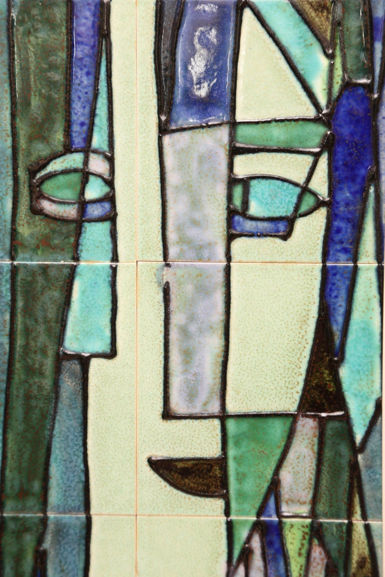 Midcentury Pair of Framed Abstract Tile Pictures by Harris Strong at ...