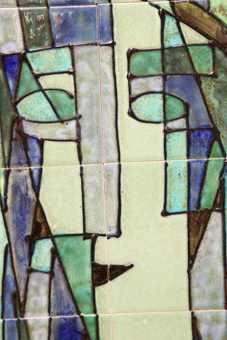Midcentury Pair of Framed Abstract Tile Pictures by Harris Strong at ...