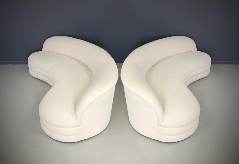 Midcentury Pair of Kidney Shaped Sofas in the Style of Weiman For Sale ...