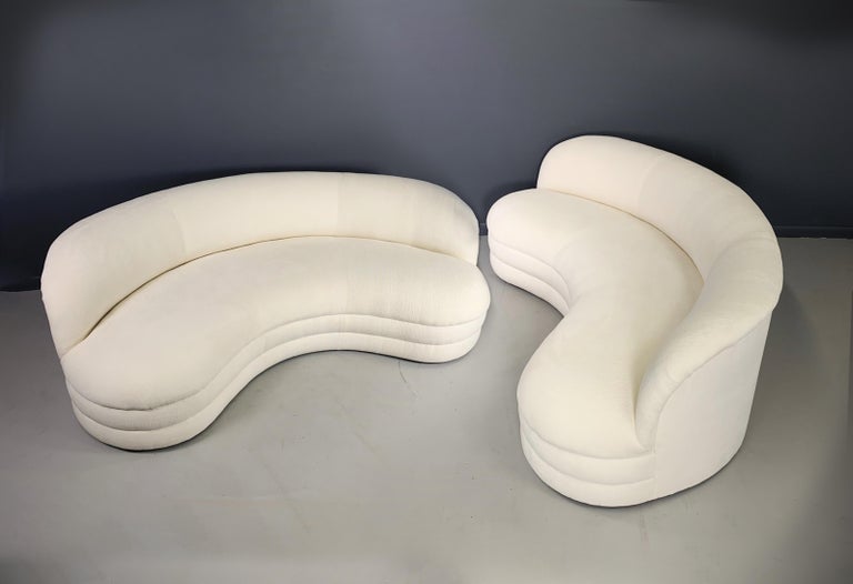Midcentury Pair of Kidney Shaped Sofas in the Style of Weiman For Sale ...