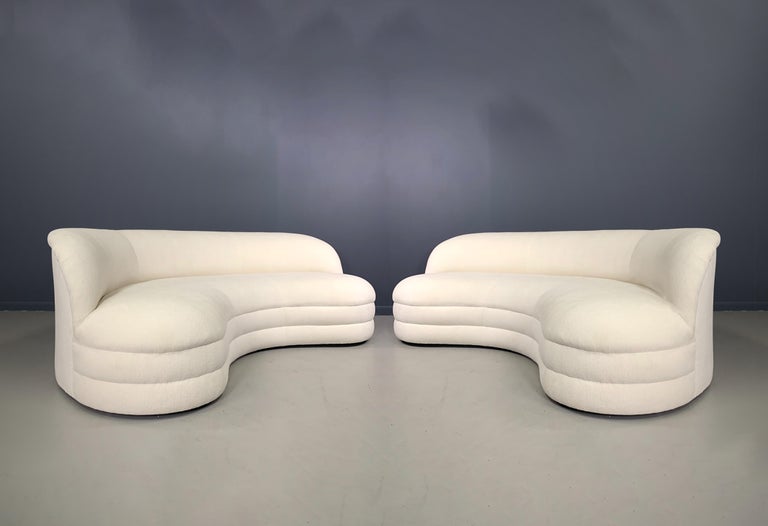 Midcentury Pair of Kidney Shaped Sofas in the Style of Weiman For Sale ...