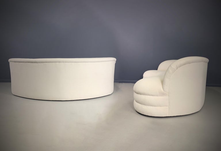 Midcentury Pair of Kidney Shaped Sofas in the Style of Weiman For Sale ...