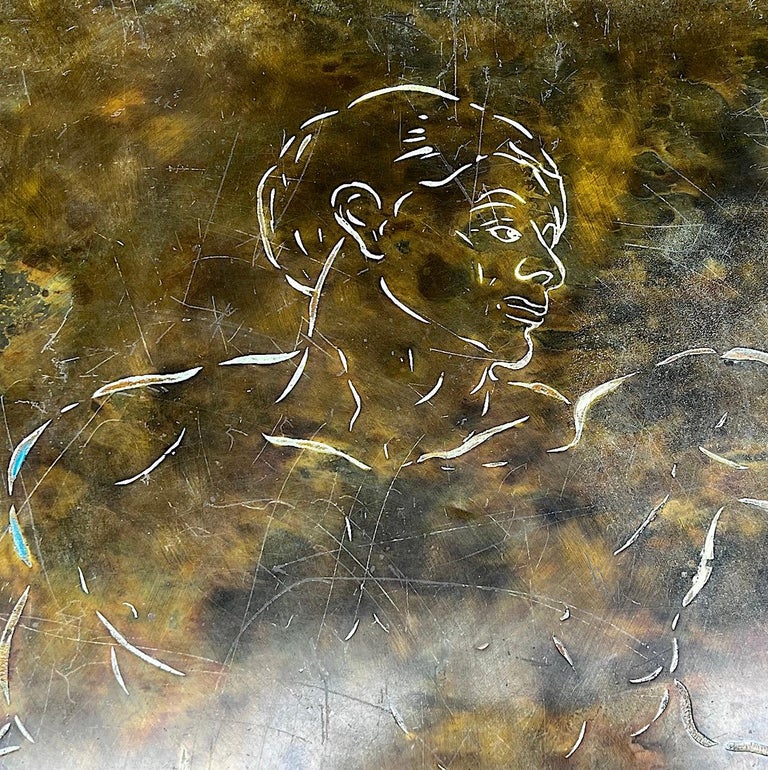 Mid-Century, Patinated Bronze Laverne Table For Sale at 1stDibs