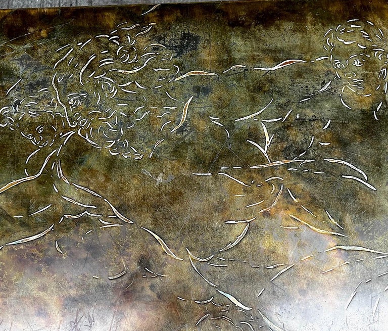 Mid-Century, Patinated Bronze Laverne Table For Sale at 1stDibs