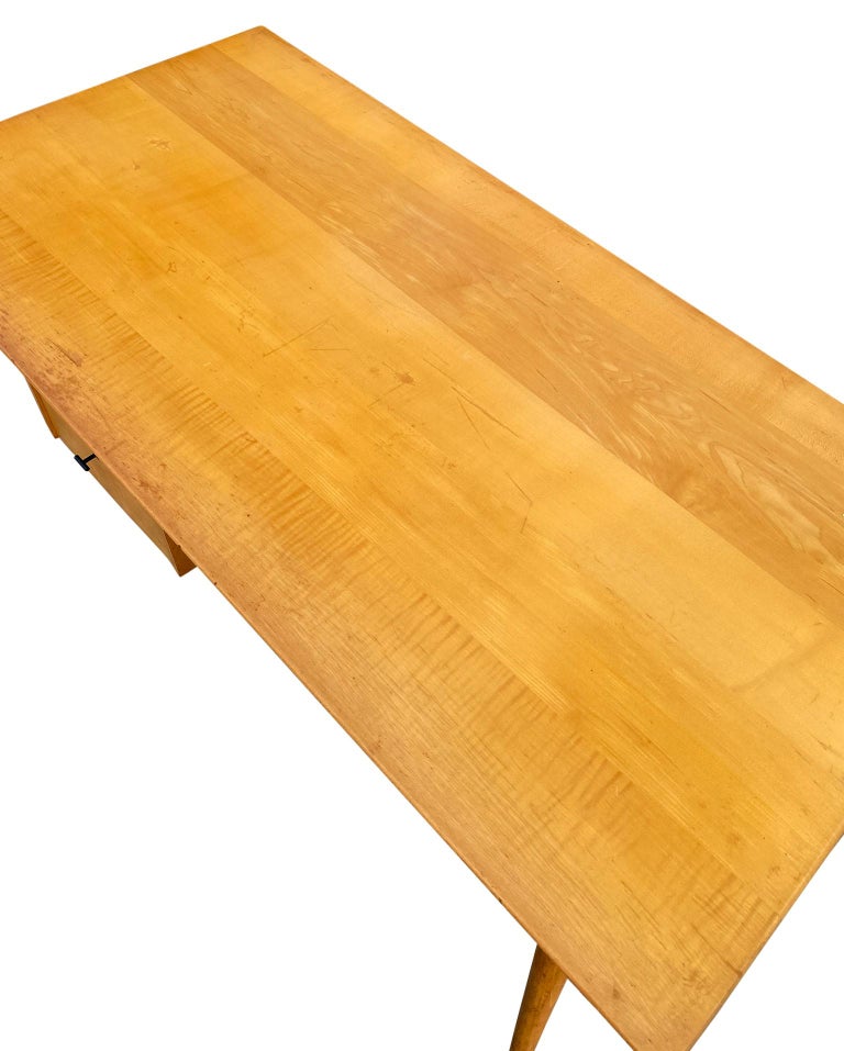 Midcentury Paul McCobb #1560 Double Drawer Desk Blonde Maple Finish T ...