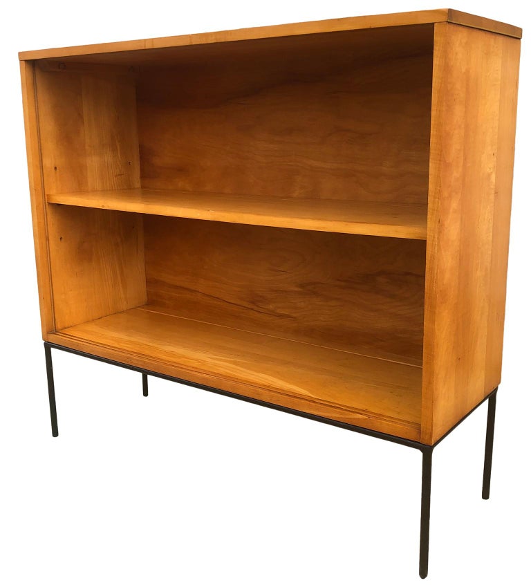 Midcentury Paul McCobb Single Bookcase #1516 Maple Iron Base at 1stDibs ...