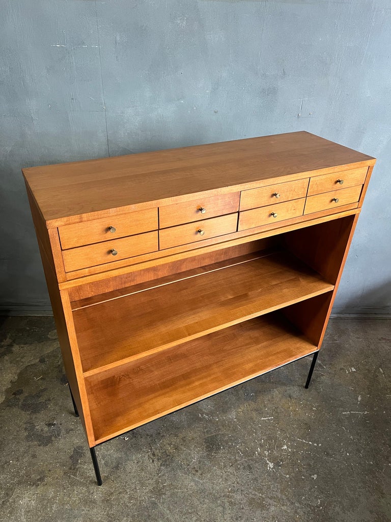 Midcentury Paul McCobb Single Bookcase with Jewelry Cabinet at 1stDibs