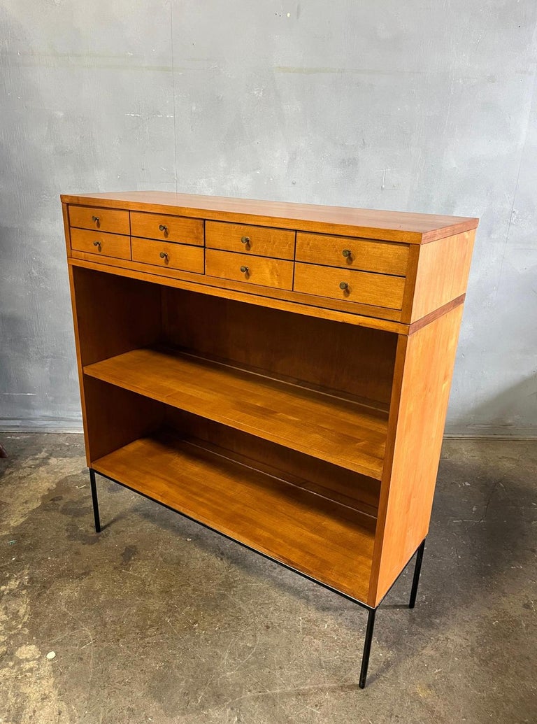 Midcentury Paul McCobb Single Bookcase with Jewelry Cabinet For Sale at ...
