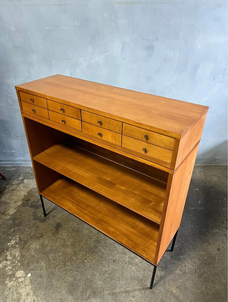 Midcentury Paul McCobb Single Bookcase with Jewelry Cabinet For Sale at ...