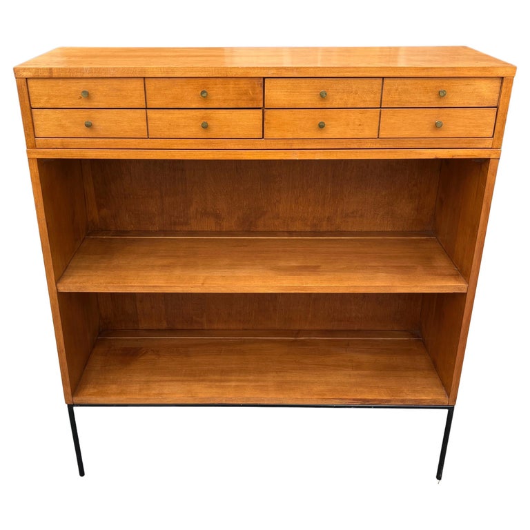 Midcentury Paul McCobb Single Bookcase with Jewelry Cabinet at 1stDibs