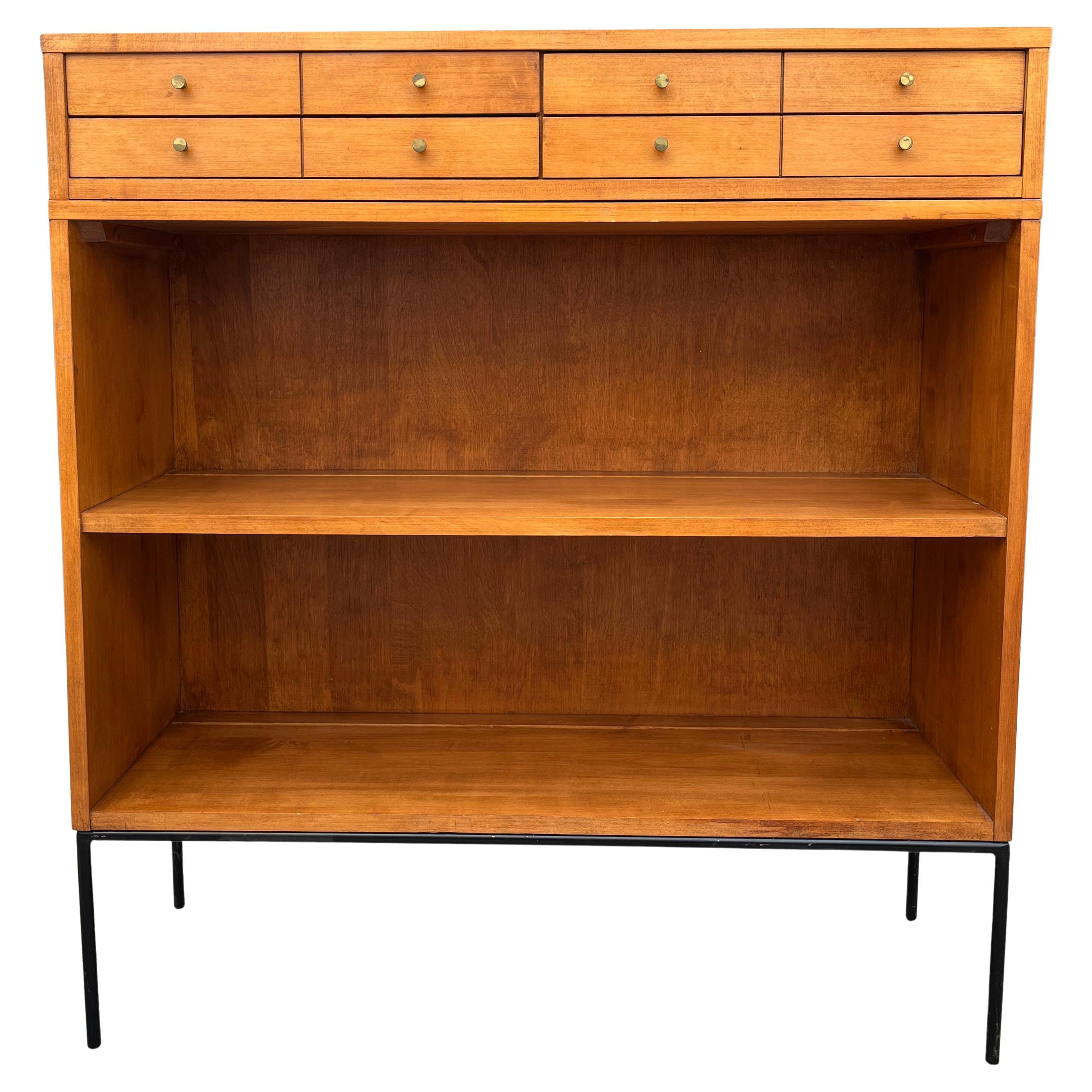 Paul McCobb for Calvin Walnut Bookcase on Hairpin Legs, Newly ...