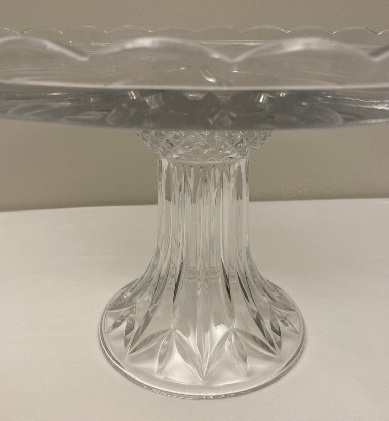 Mid-Century Pedestal Cut Crystal Cake Patisserie Stand with Cover For ...