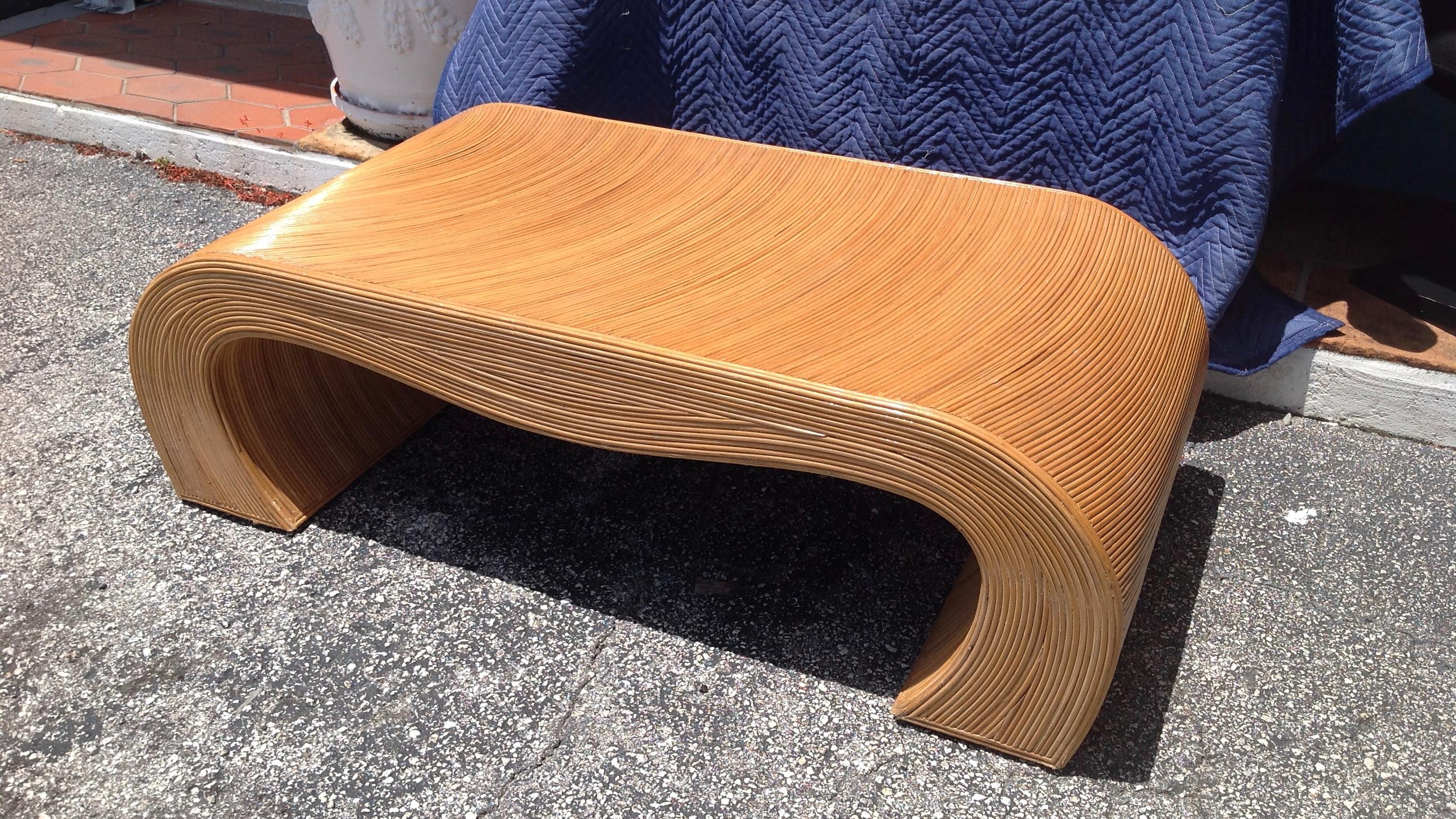 Midcentury Pencil Reed Coffee Table at 1stDibs | pencil reed table