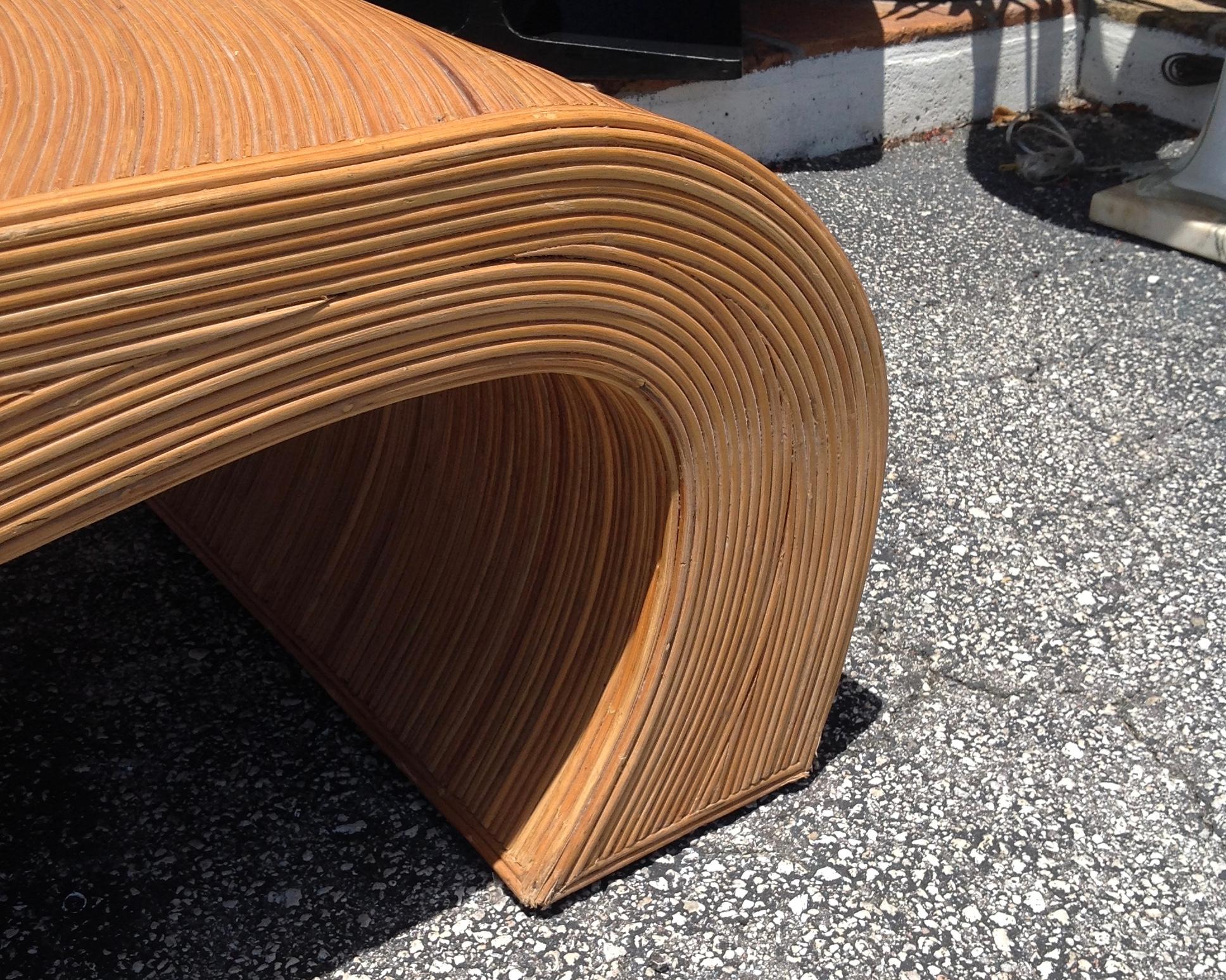 Midcentury Pencil Reed Coffee Table at 1stDibs | pencil reed table