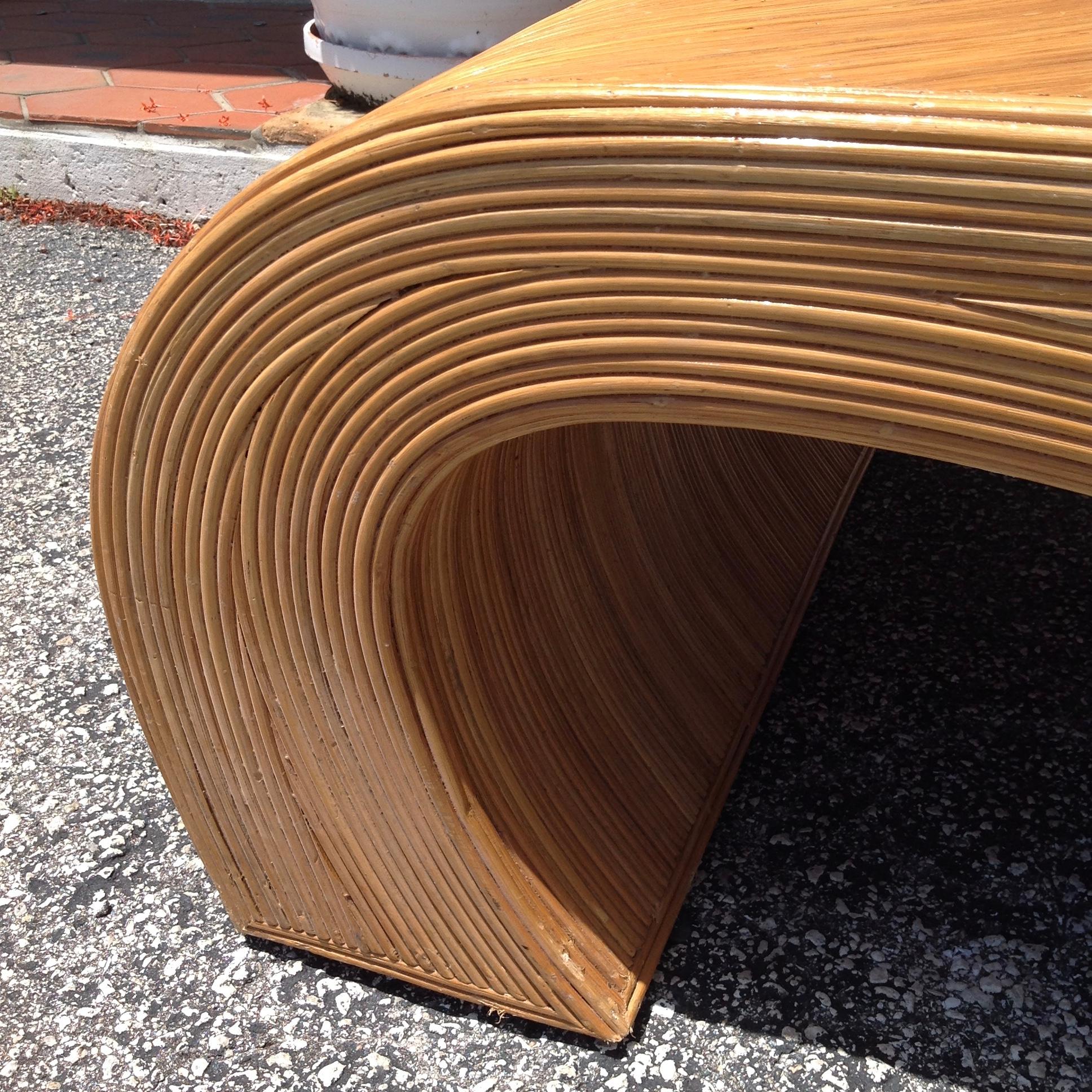 Midcentury Pencil Reed Coffee Table at 1stDibs | pencil reed table