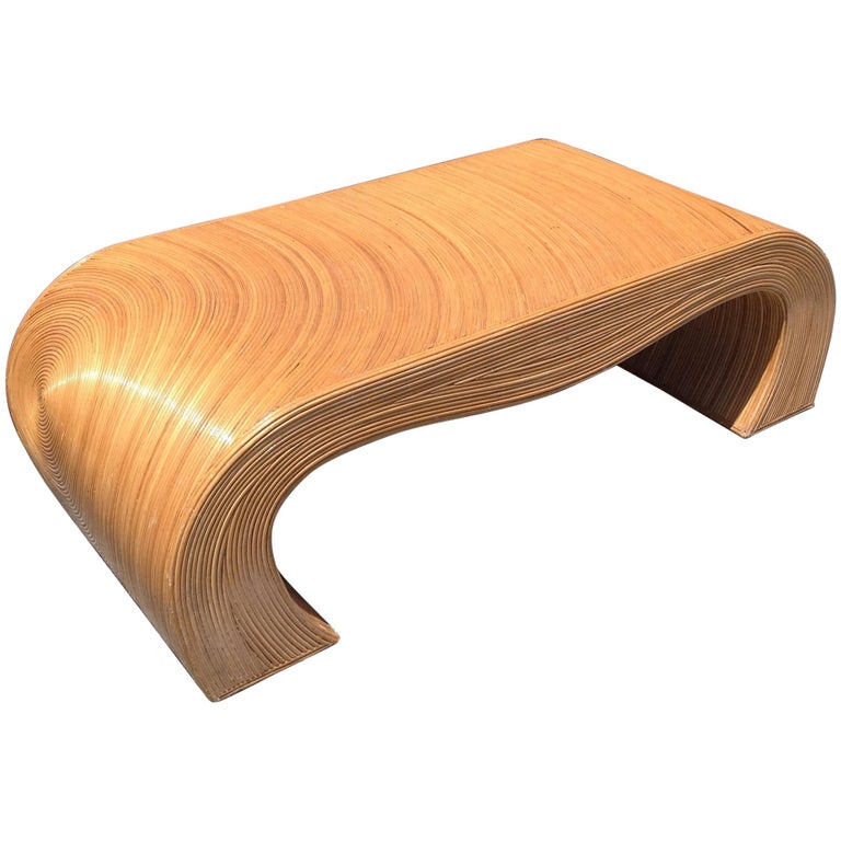 Midcentury Pencil Reed Coffee Table at 1stDibs | pencil reed table