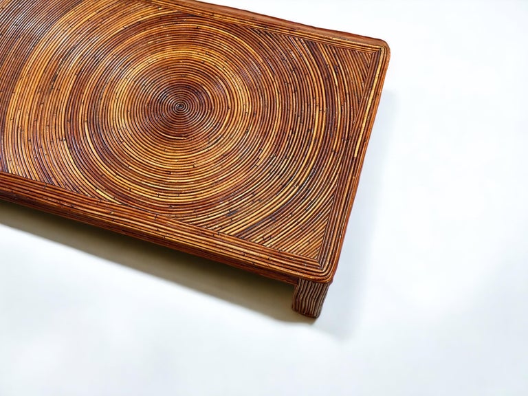 Midcentury Pencil Reed Coffee Table, Vintage Organic Modern For Sale at ...