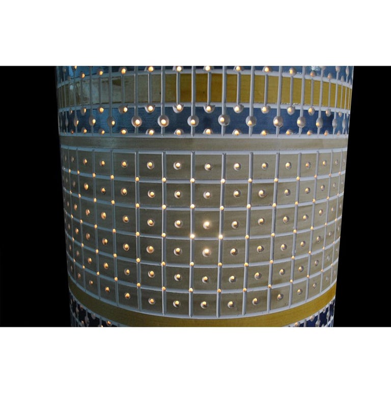 Midcentury Perforated Ceramic Pendant Lamp by Beaumont Mood at 1stDibs