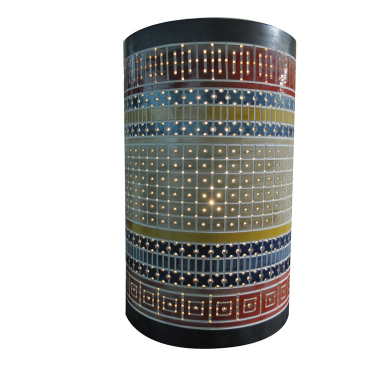 Midcentury Perforated Ceramic Pendant Lamp by Beaumont Mood at 1stDibs