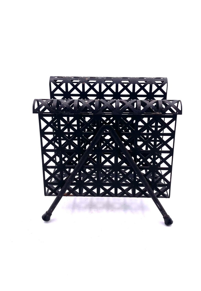 Midcentury Perforated Metal Letter Holder For Sale at 1stDibs