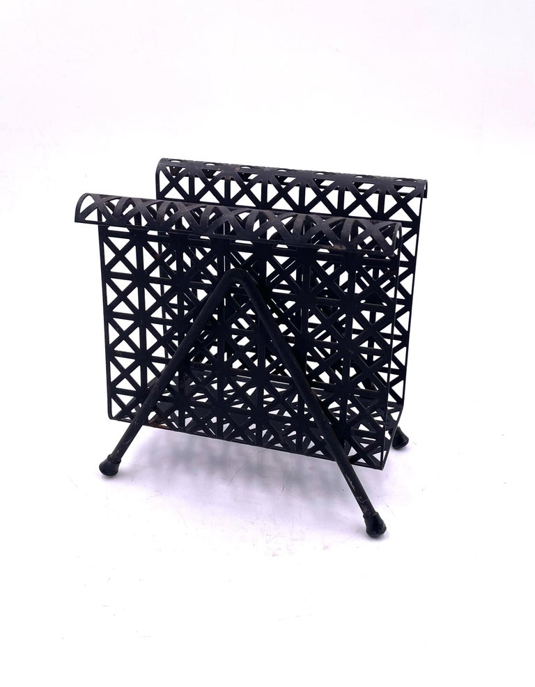 Midcentury Perforated Metal Letter Holder For Sale at 1stDibs