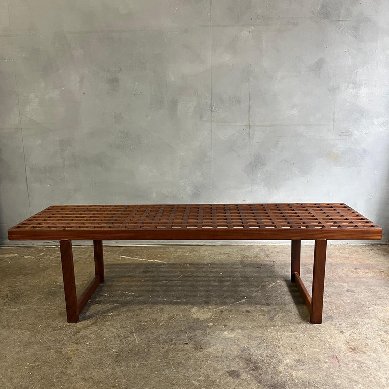 Midcentury Peter Løvig Nielsen Teak Lattice Bench / Coffee Table For ...