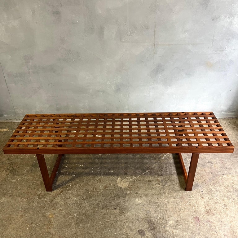 Midcentury Peter Løvig Nielsen Teak Lattice Bench / Coffee Table For ...