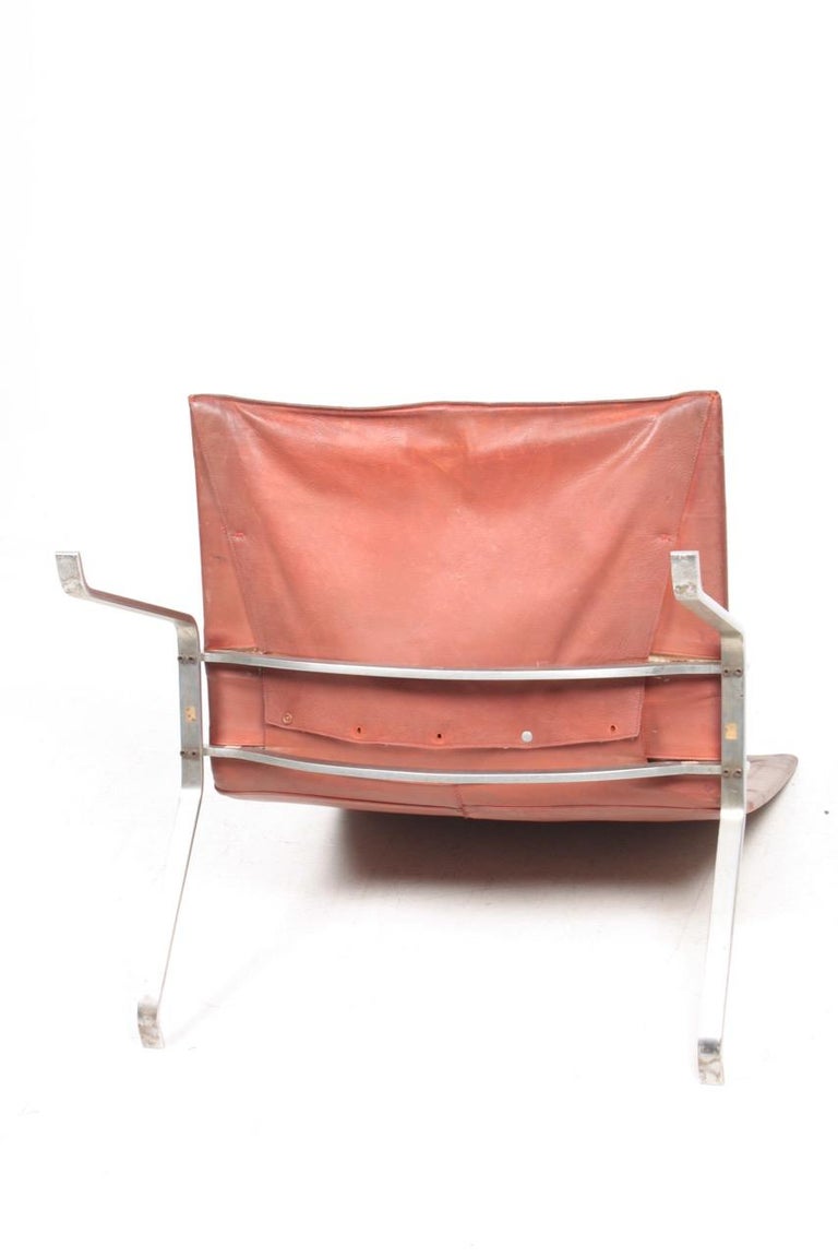 Midcentury "PK 22" Lounge Chair in Patinated Leather Designed by Poul ...