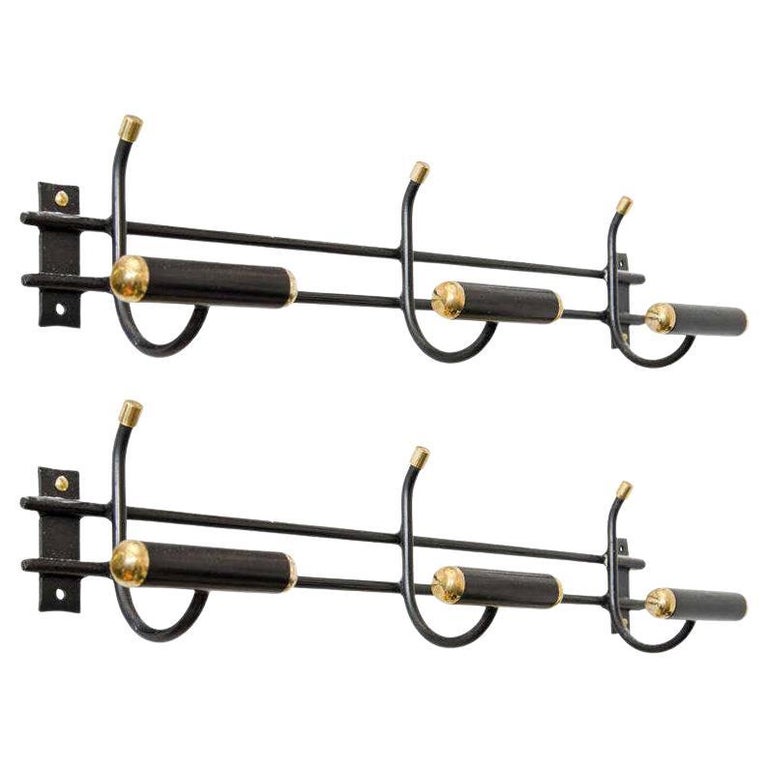 Midcentury Rare Wall Mounted Coat Rack For Sale at 1stDibs