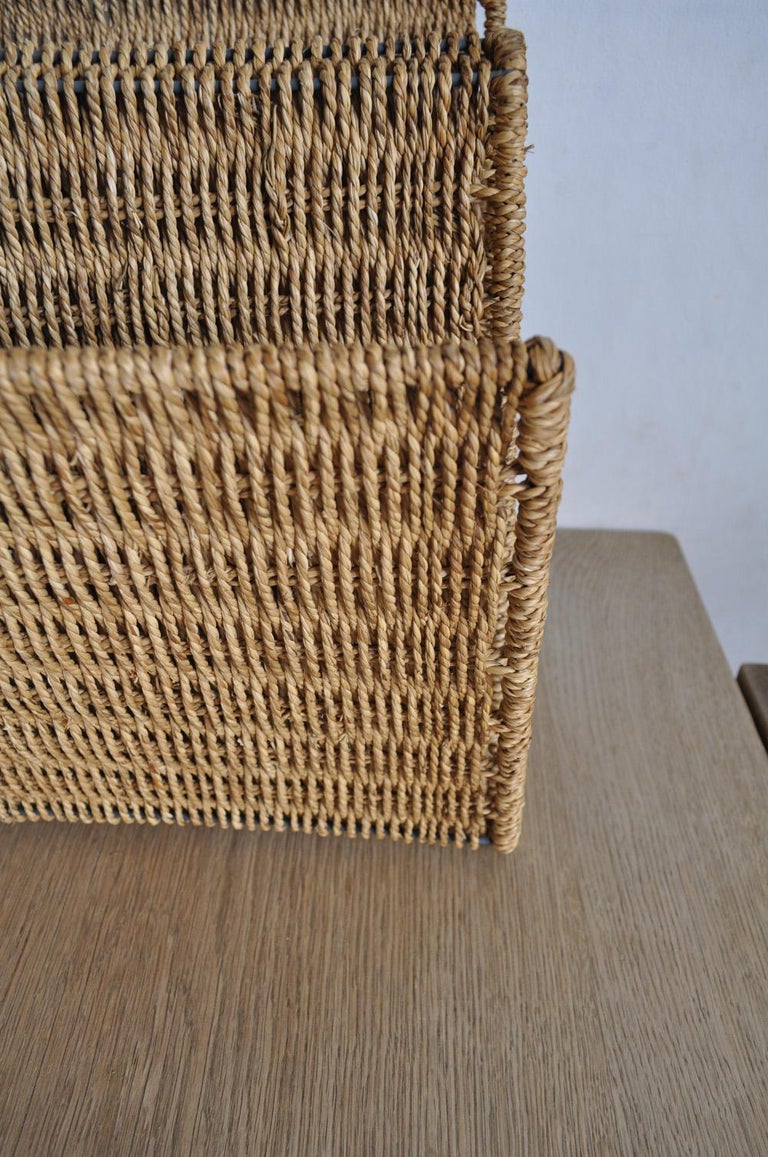 Midcentury Rattan Magazine Holder or Rack at 1stDibs